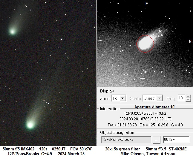 Comet 12P/Pons-Brooks 2024 March 28 - Sky & Telescope