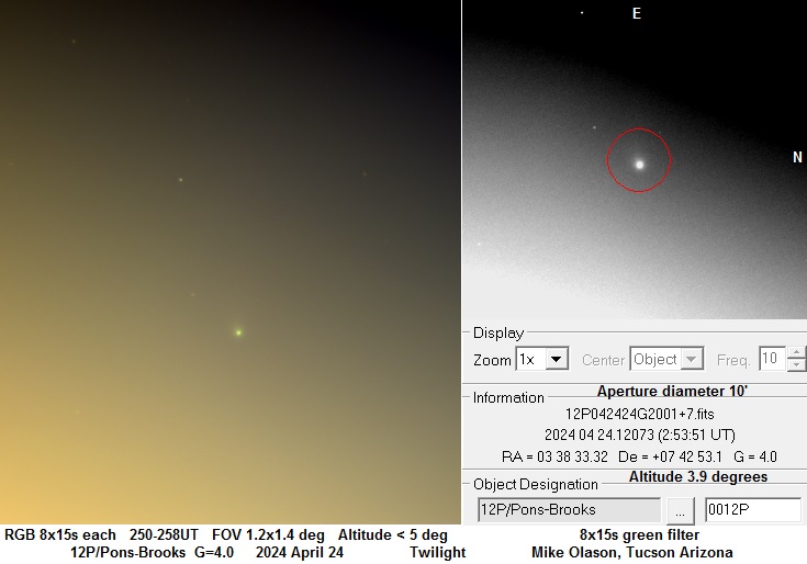 Comet 12P/Pons-Brooks in Orange Twilight Sky - Sky & Telescope
