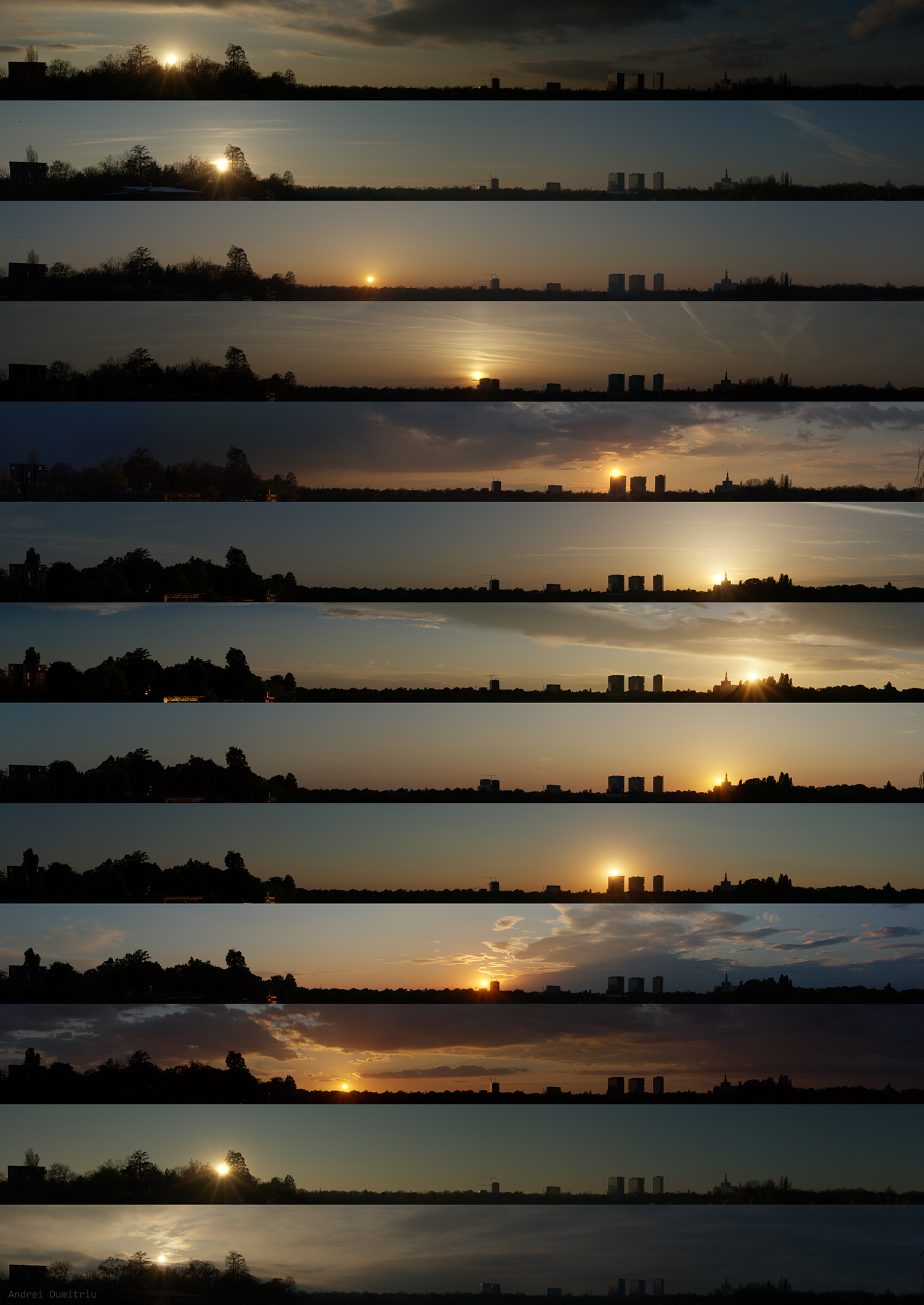 13 Sunsets | 5 Years | 68° — Sunset azimuth composite (2021–2025) - Sky ...