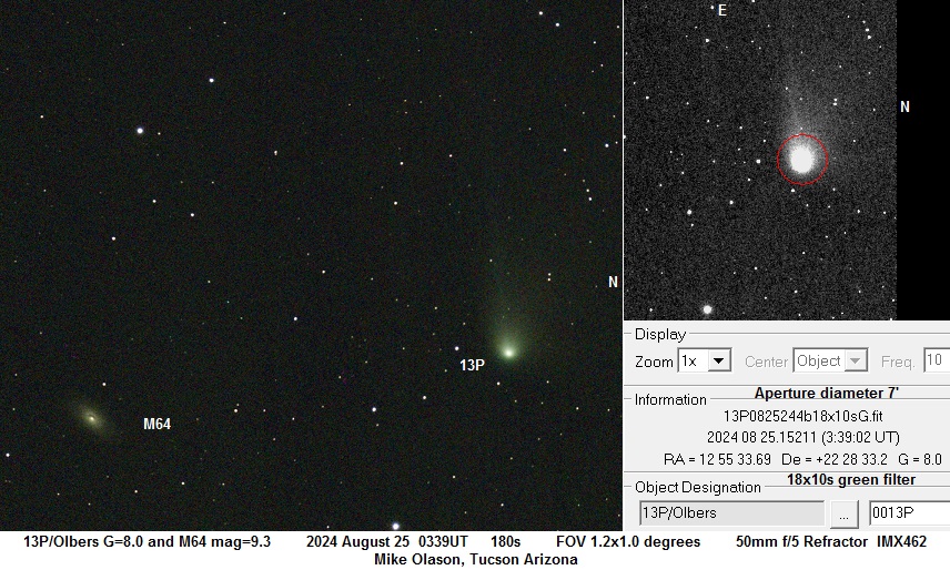 Comet 13P/Olbers and Black Eye Galaxy M64 - Sky & Telescope