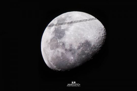 ISS transit across the moon - Sky & Telescope