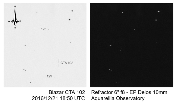 CTA 102 sketch of the burnout - Sky & Telescope - Sky & Telescope