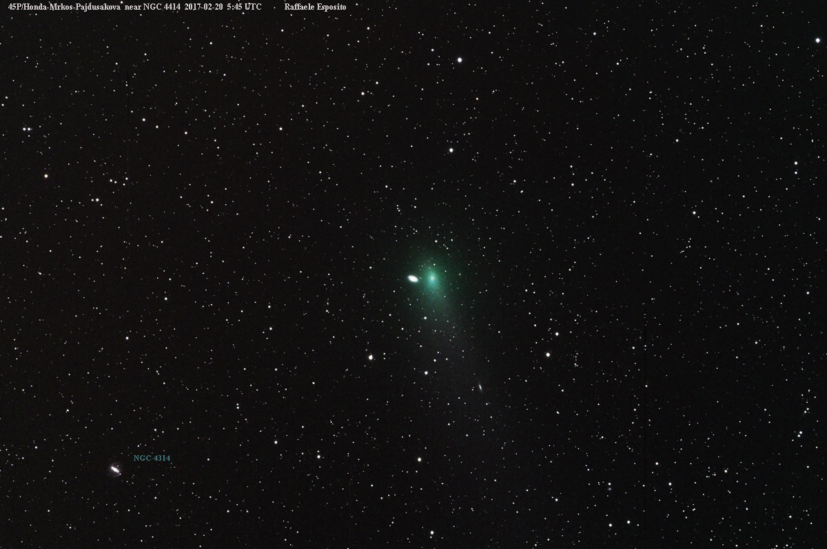 Comet 45P/Honda-Mrkos-Pajdusakova Near NGC 4414 end NGC 4314 - Sky ...