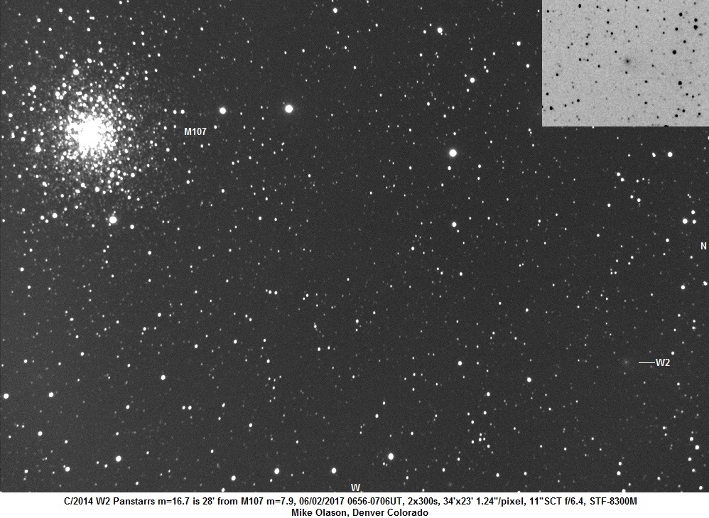 Comet C/2014 W2 Panstarrs with Globular Cluster M107 in the Background - Sky & Telescope - Sky ...