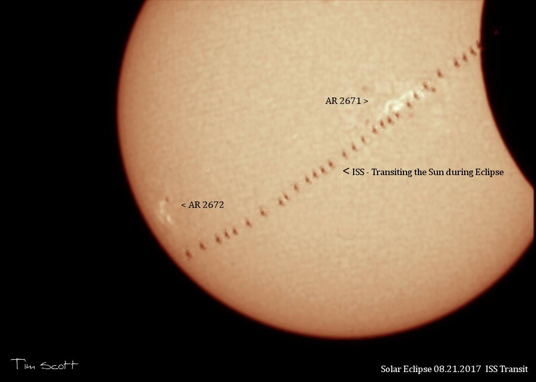 A Lucky capture, ISS transits the Eclipse - Sky & Telescope