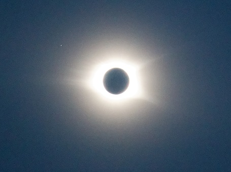 Just after totality began; Regulus seen just northeast of Sun - Sky ...