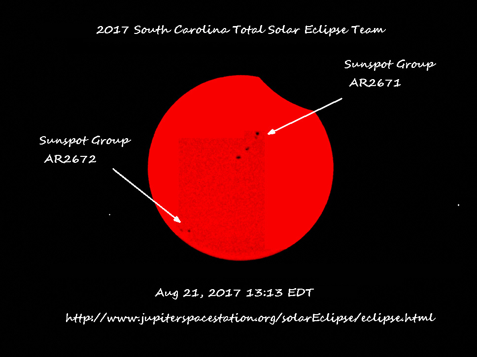 Two Sunspot Groups make it on the Great Solar Eclipse Face - Sky ...