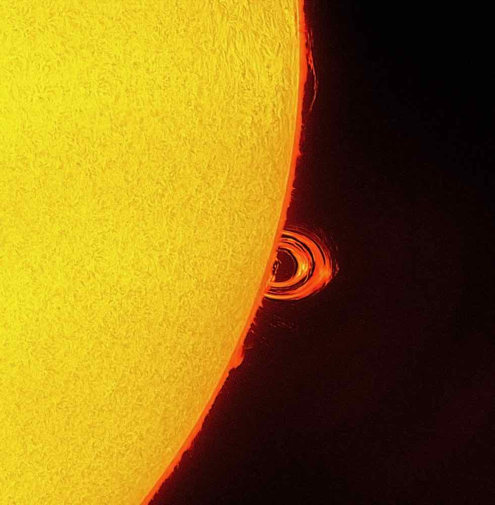 Double Coronal Loop from AR2673 - Sky & Telescope
