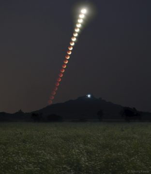 Super Blue Blood Moon - Total Lunar Eclipse TimeLapsing Over Mountain ...