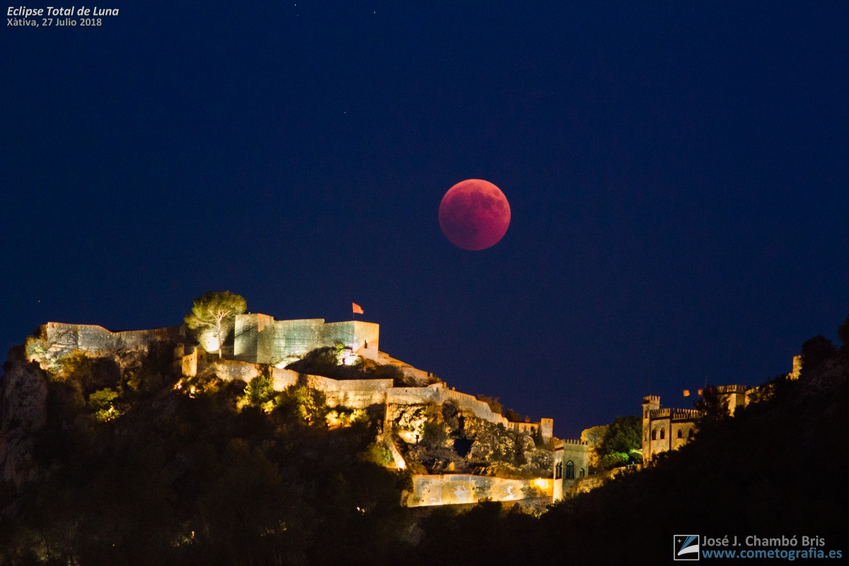 Moon Eclipse over Xativa Castle - Sky & Telescope