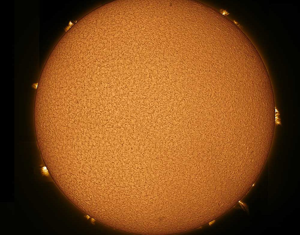 Solar Mosaic with prominence - Sky & Telescope