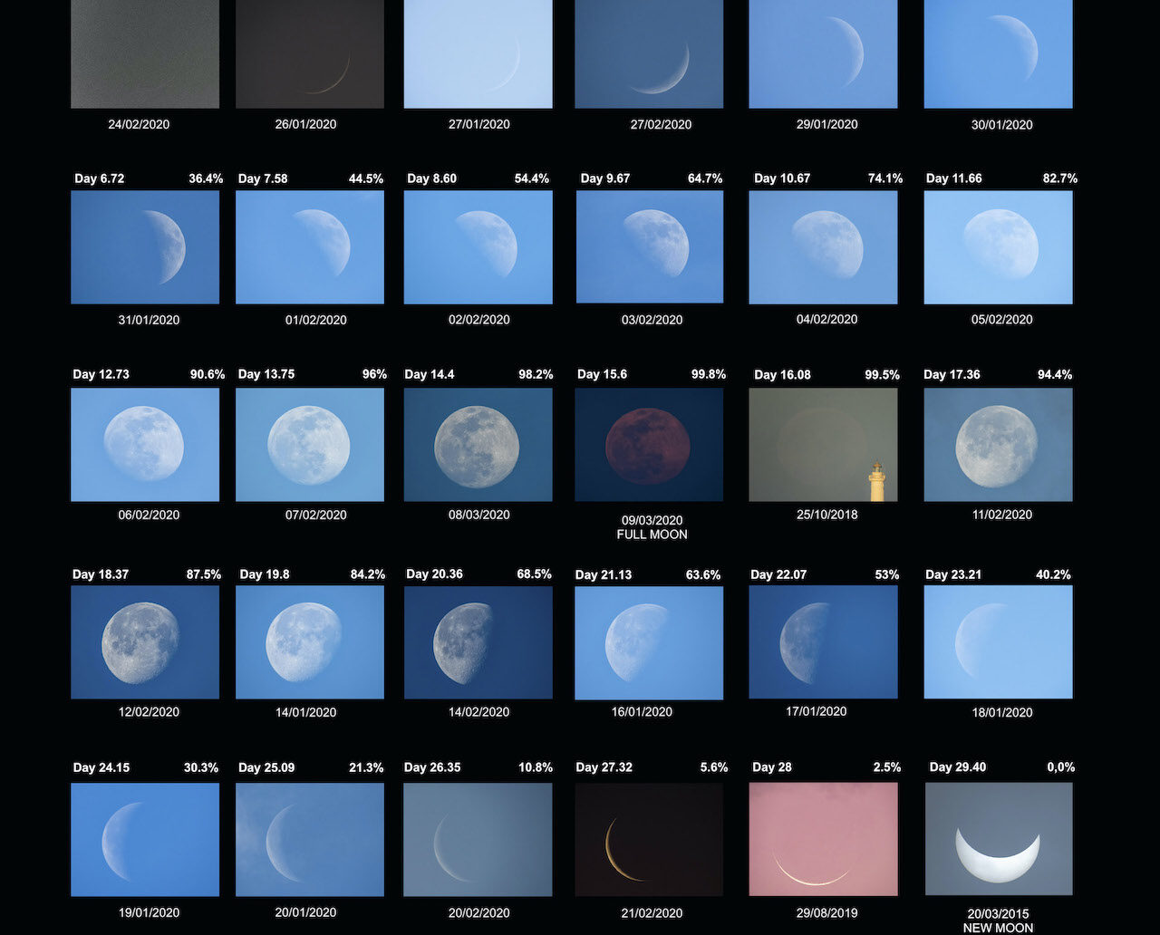 All the Moon phases shot during the daylight - Sky & Telescope - Sky ...