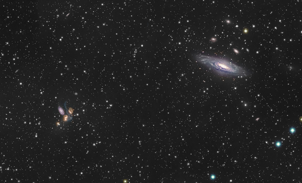 THE Stephan's Quintet (LOWER LEFT CORNER) AND THE GALAXY GROUP NGC 7331 ...