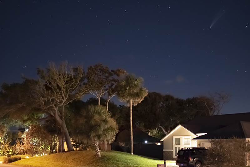 Comet Neowise Over Florida Neighborhood - Sky & Telescope