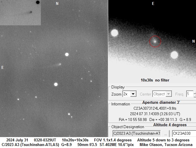 Comet C/2023 A3 (Tsuchinshan-ATLAS) on 2024 July 31 - Sky & Telescope