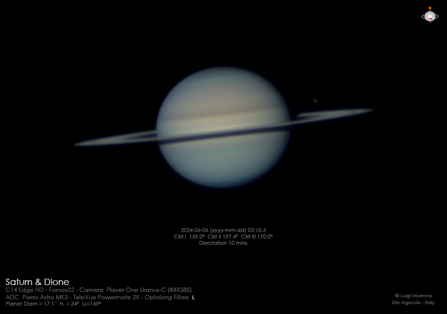 Saturn & Dione - Sky & Telescope - Sky & Telescope