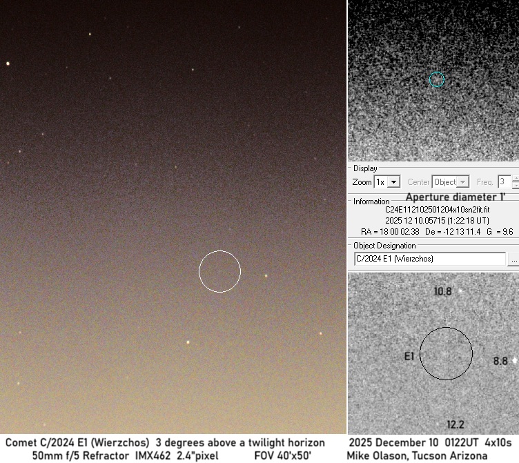 Comet C/2024 E1 (Wierzchos) low above the evening horizon - Sky & Telescope