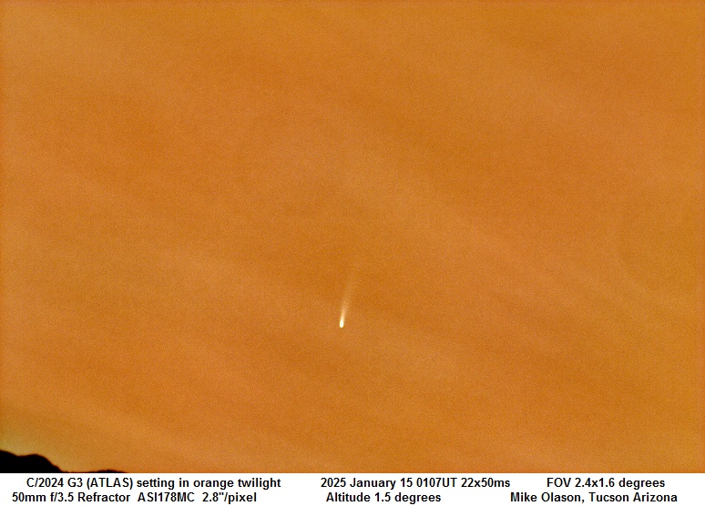 Comet C/2024 G3 (ATLAS) in a rich orange twilight sky - Sky & Telescope - Sky & Telescope