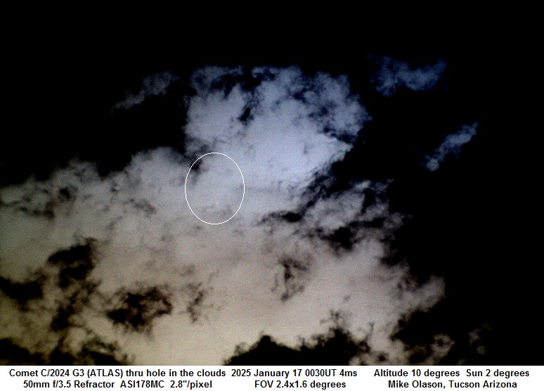 Comet C/2024 G3 (ATLAS) thru a daylight cloud opening - Sky & Telescope - Sky & Telescope