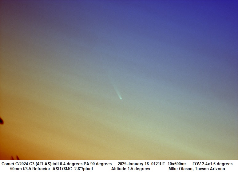 Comet C/2024 G3 (ATLAS) on the evening of 2025 January 18 - Sky & Telescope