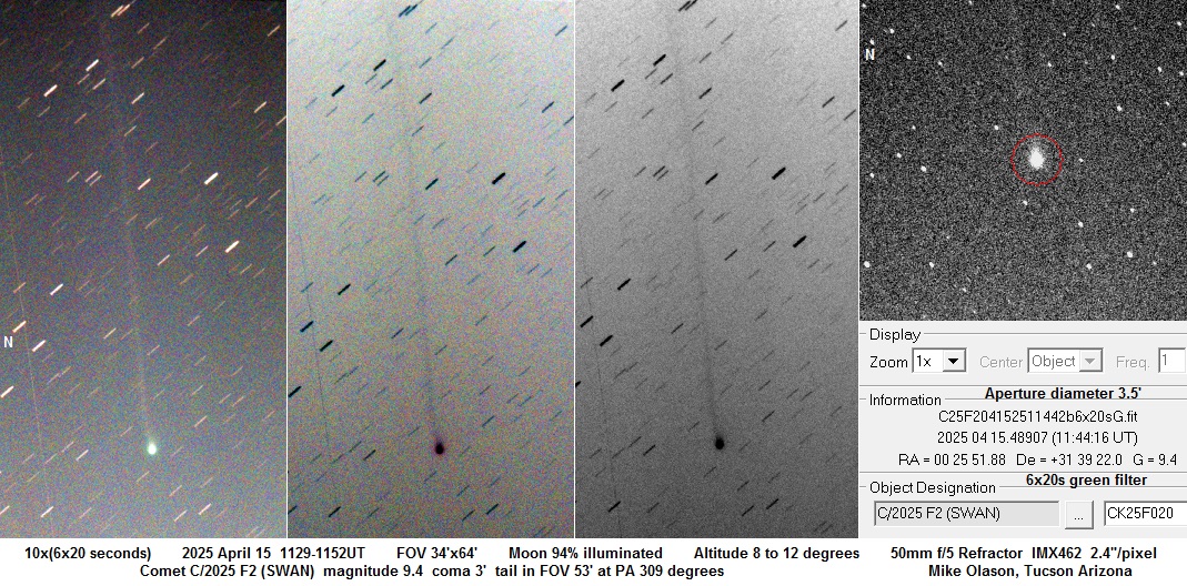 Comet C/2025 F2 (SWAN) in Moonlight - Sky & Telescope