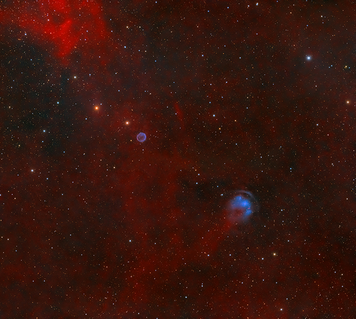 Abell 6 and HFG1 planetary nebulae in Cassiopeia - Sky & Telescope