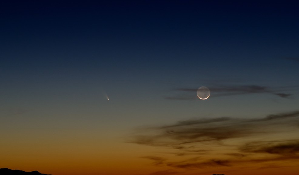 Comet and Moon above the Mojave Desert | Paul Schulte - Sky & Telescope