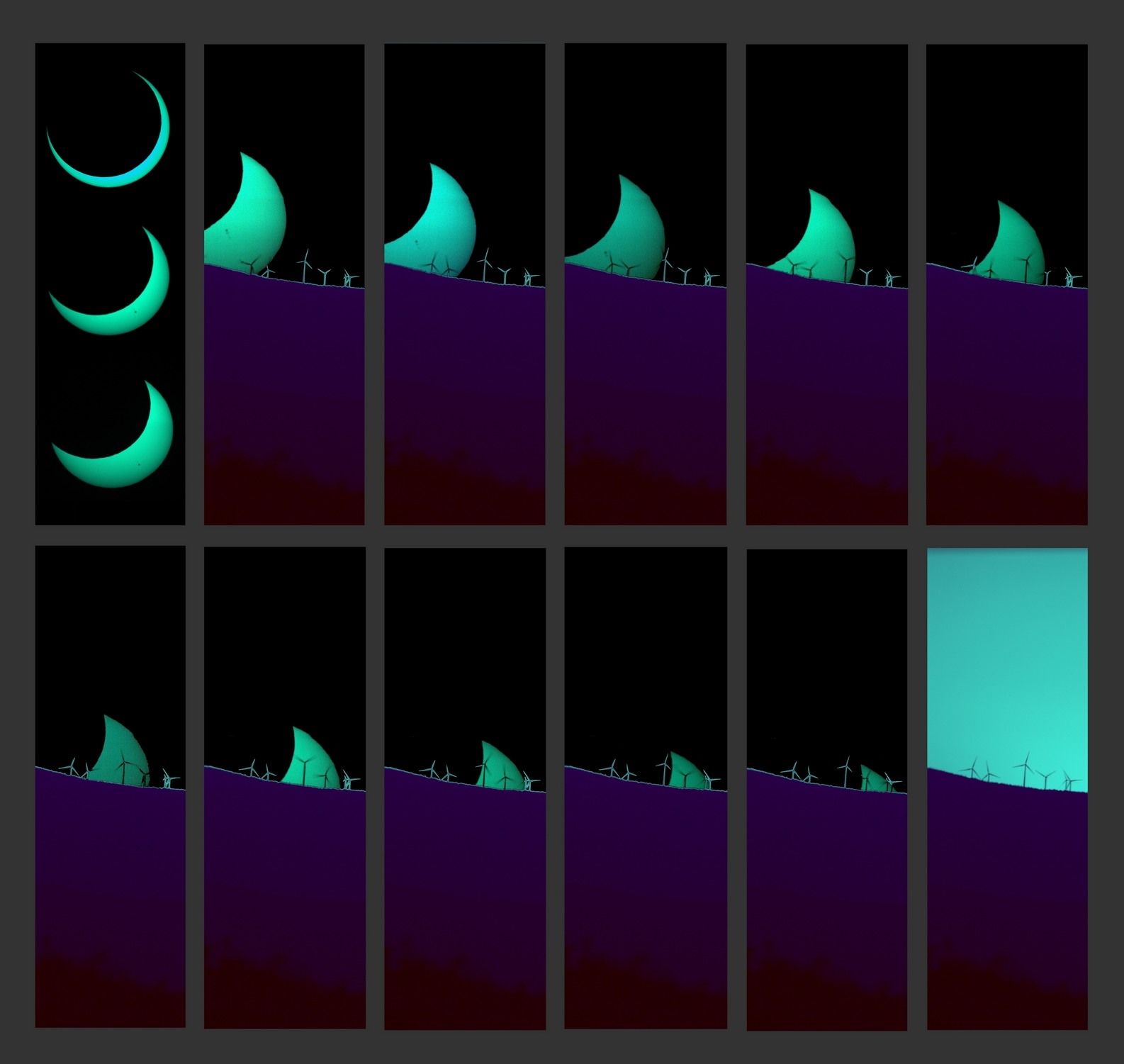 Eclipse Through a Wind Farm | James Maxwell - Sky & Telescope
