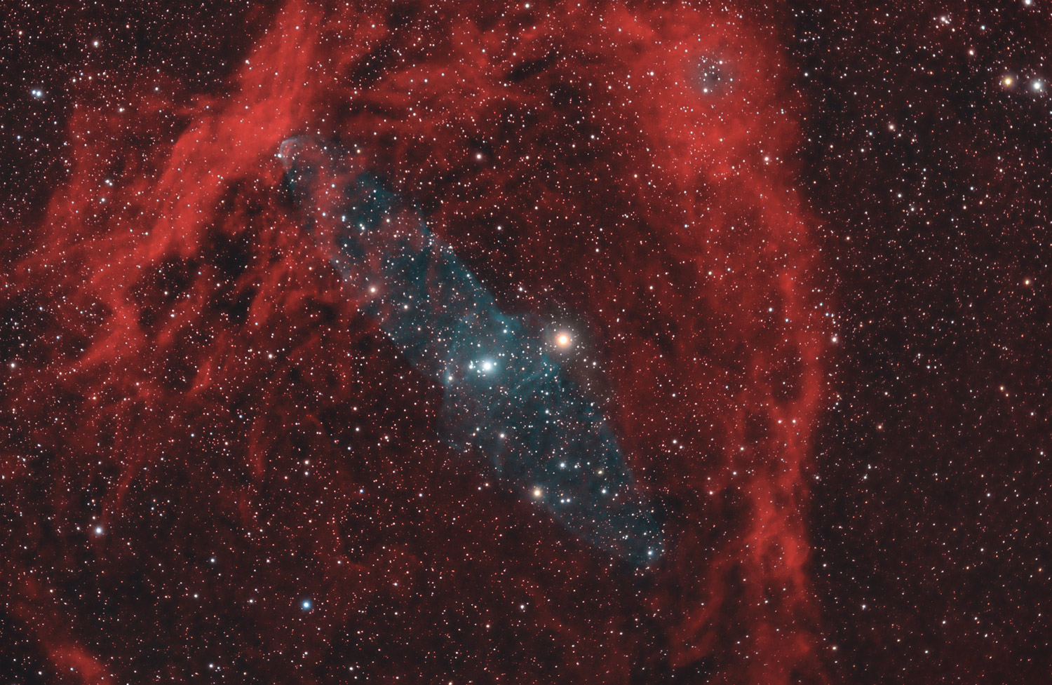 Flying Bat and Squid Nebula in HOORGB - Sky & Telescope