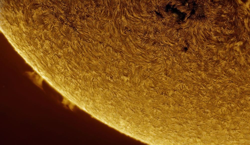 H-alpha Sun and Sunspot AR3463 12 October 2023 - Sky & Telescope
