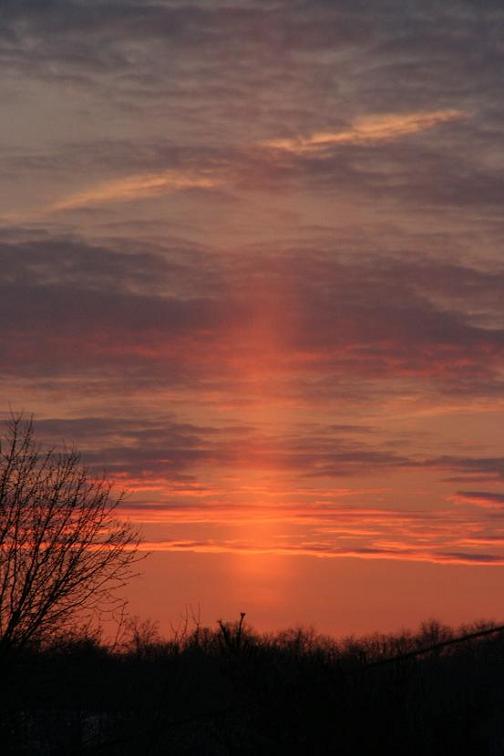 Solar pillar | Zheyu Liu - Sky & Telescope - Sky & Telescope