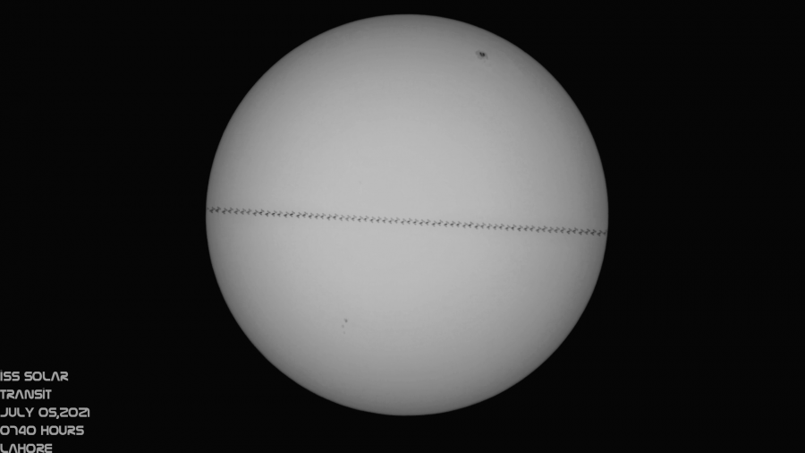 ISS Solar Transit with Sunspots - Sky & Telescope