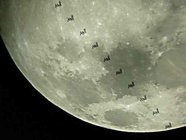ISS transits the Moon | Odilon Simões Corrêa - Sky & Telescope