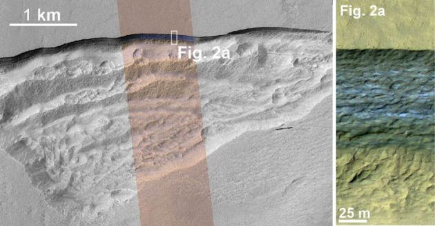 Water Ice Found Exposed in Martian Cliffs - Sky & Telescope