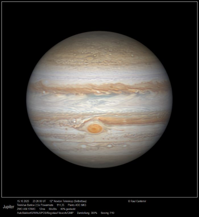 Jupiter & GRF - 50 min Derotation - Sky & Telescope