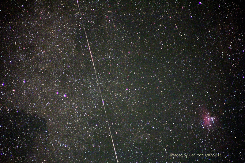 m20 m16 meteor | juan roch - Sky & Telescope