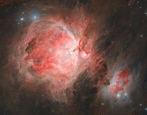 The Orion Nebula (left) and the Running Man Nebula (right) - Sky ...
