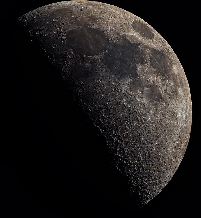 MOON IN FALSE COLOR - 46% ILLUMINATED - Sky & Telescope - Sky & Telescope