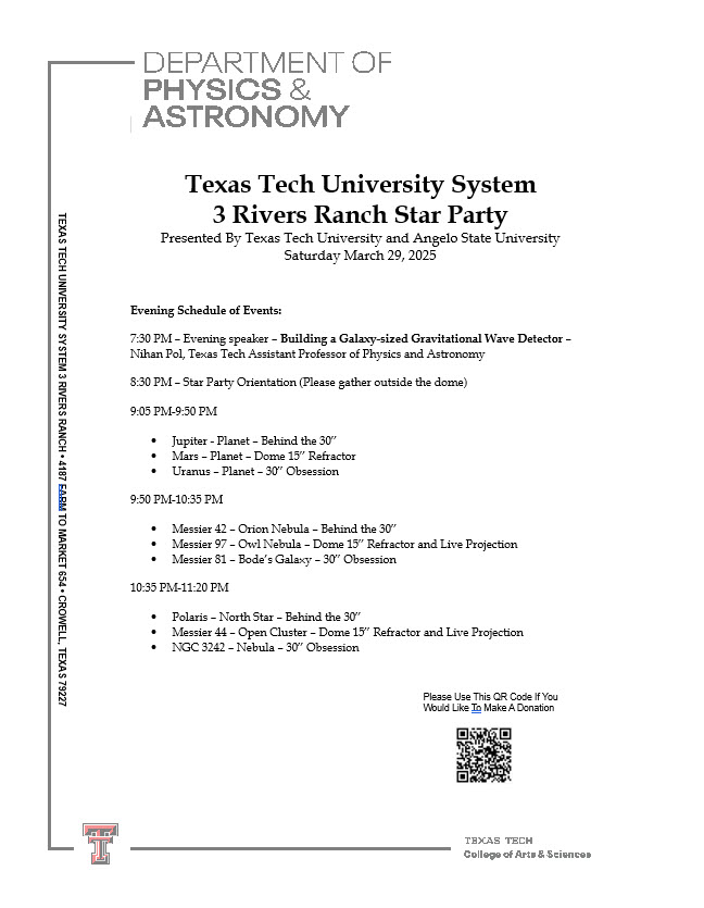 Texas Tech University System 3 Rivers Ranch Star Party - Sky & Telescope
