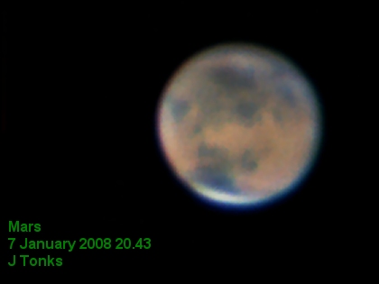 Mars 7 January 2008 | John Tonks - Sky & Telescope - Sky & Telescope