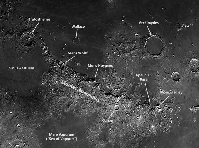 Montes Apenninus Area (annotated) 6-10-2011 | Craig & Tammy Temple ...