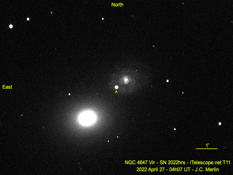 Galaxy NGC 4647 in Virgo with supernova 2022hrs - Sky & Telescope