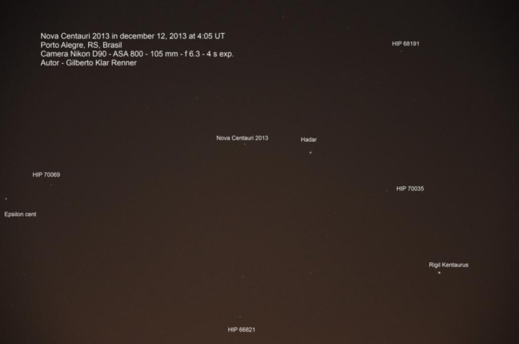 Nova Centauri 2013 | Gilberto Klar Renner - Sky & Telescope
