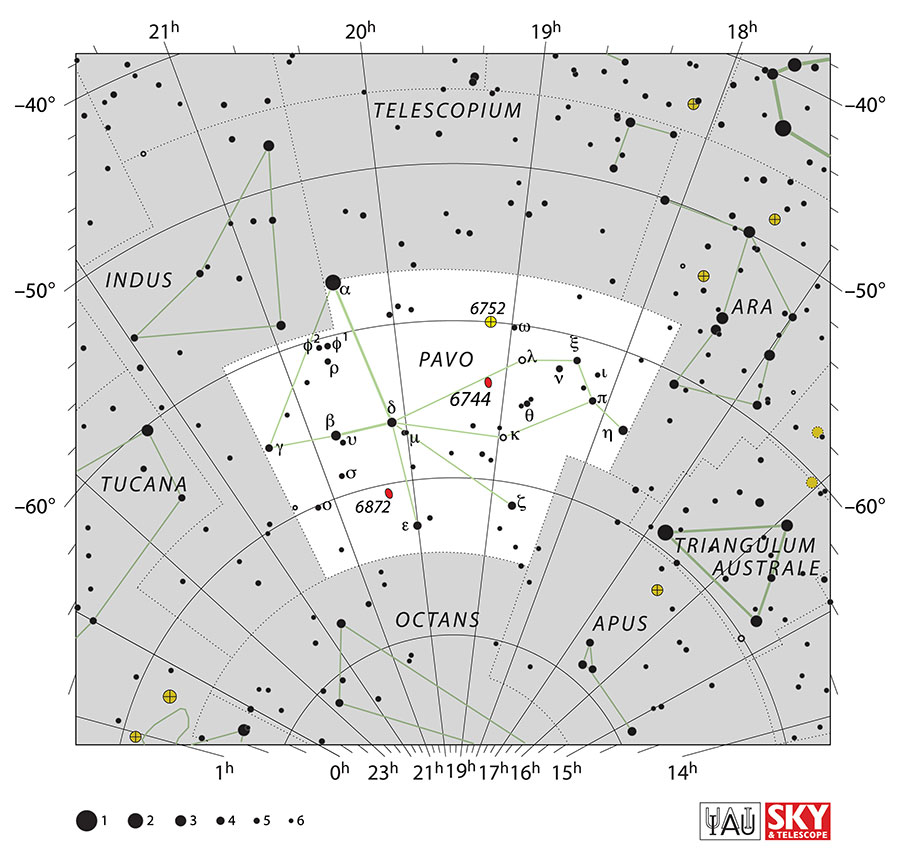 Tour the Southern Constellation Pavo, the Peacock - Sky & Telescope