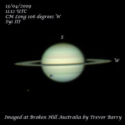 Titan shadow transit | Trevor Barry - Sky & Telescope
