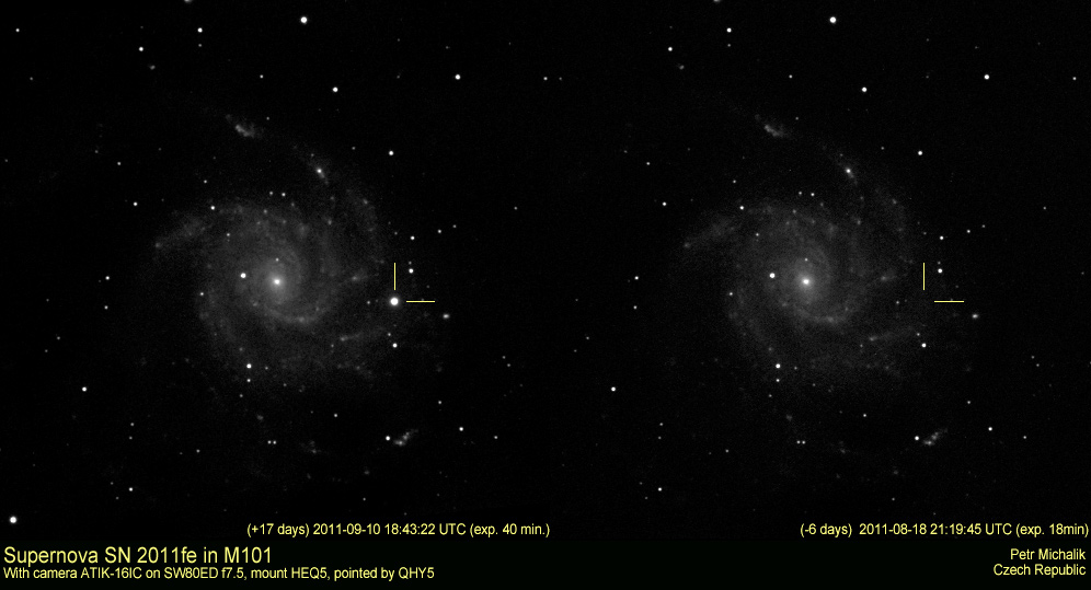 Spiral galaxy M101 with SN 2011fe | Petr Michalik - Sky & Telescope