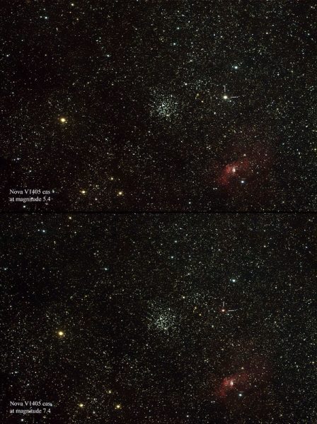 Nova V1405 cas outburst and dimming - Sky & Telescope - Sky & Telescope