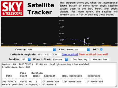 Satellite Transit Tool: Spot ISS Transits of the Sun and Moon - Sky ...