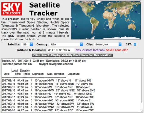 Satellite Tracking Tool: Track the ISS & Hubble - Sky & Telescope