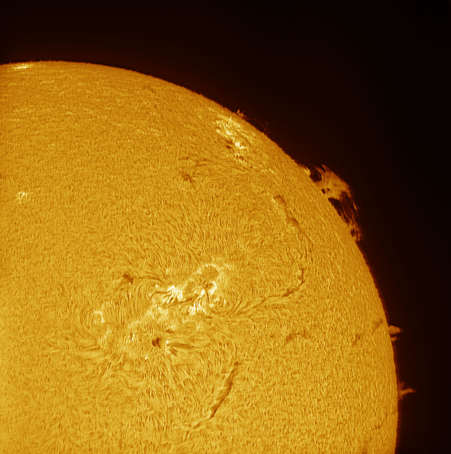 Sunspots 3181 & 3182 With Huge Prominence - Sky & Telescope - Sky ...